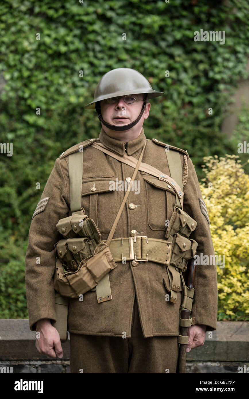 Reenactor in British army battledress from world war one Stock Photo ...