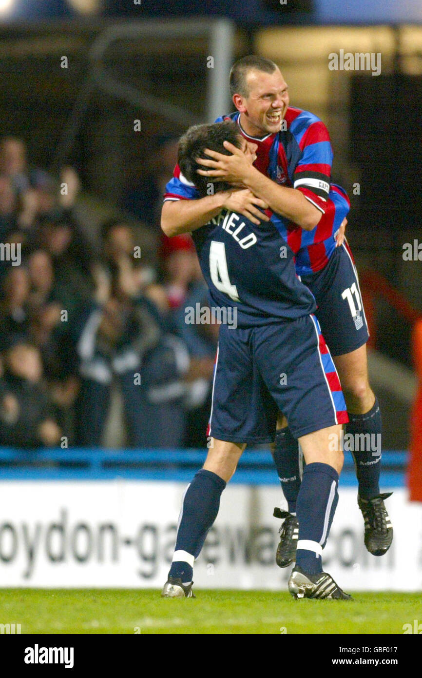 Celebrates scoring against crystal palace hi-res stock photography and ...