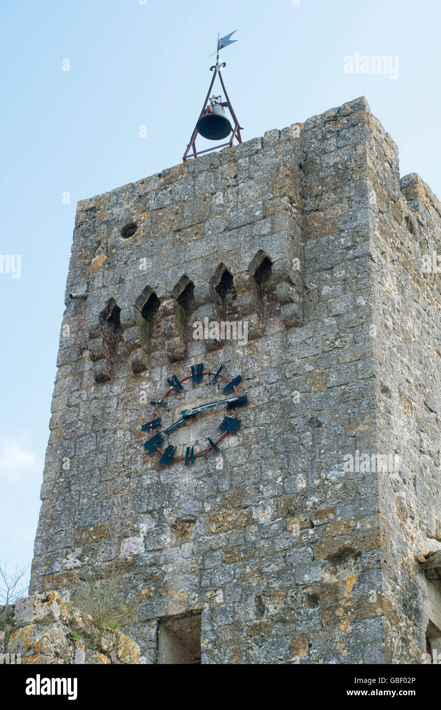 View of the medieval fortified city of Larressingle. Gers. France Stock ...