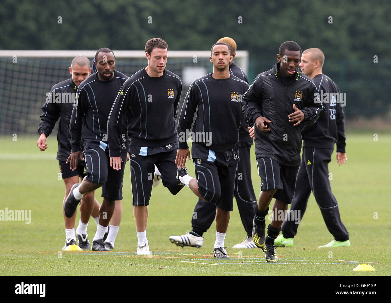 Manchester citys players during training session at carrington training ...