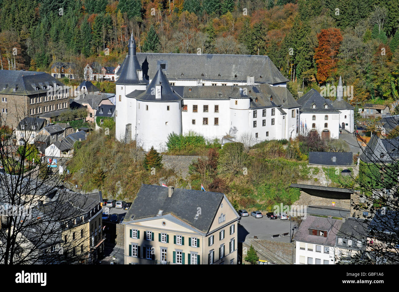 War Museum, chateau, castle, palace, Clervaux, Luxembourg Stock Photo ...