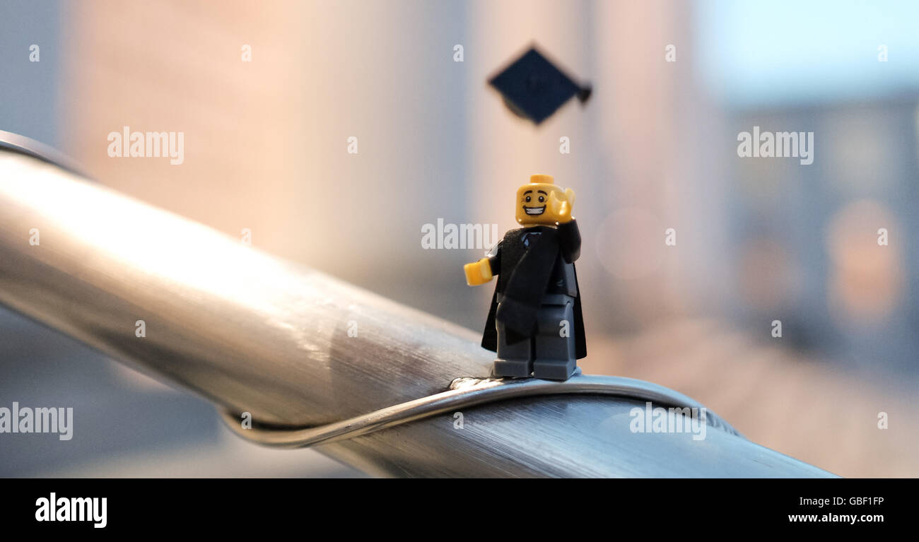 Graduation hat in air hi-res stock photography and images - Alamy