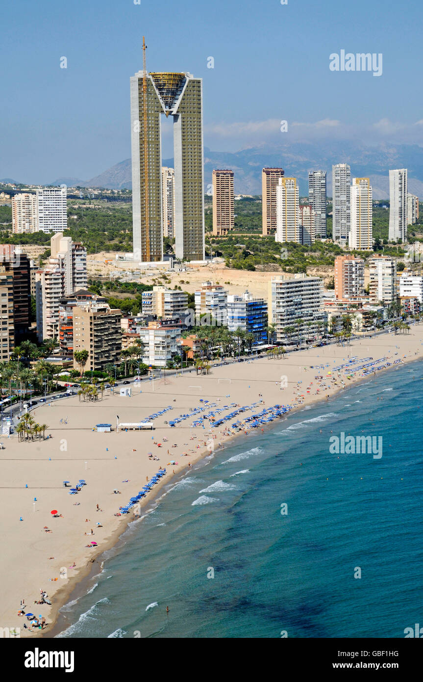 Playa de Poniente, beach, Intempo skyscraper, Benidorm Edificio Intempo ...