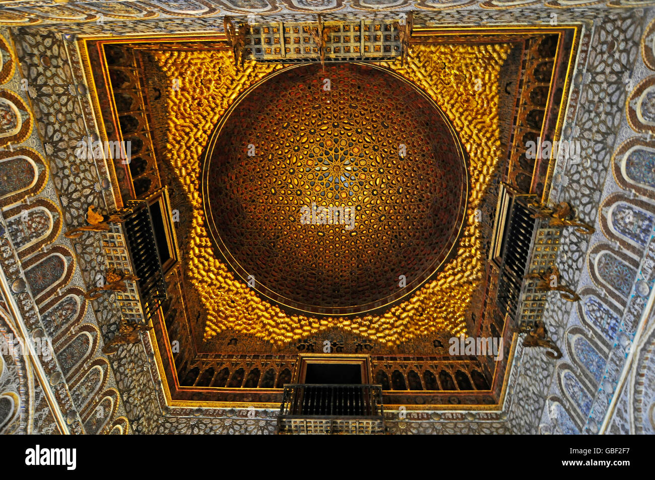 domed ceiling, Sala de los Embajadores, Ambassador Hall, Alcazar, Royal ...