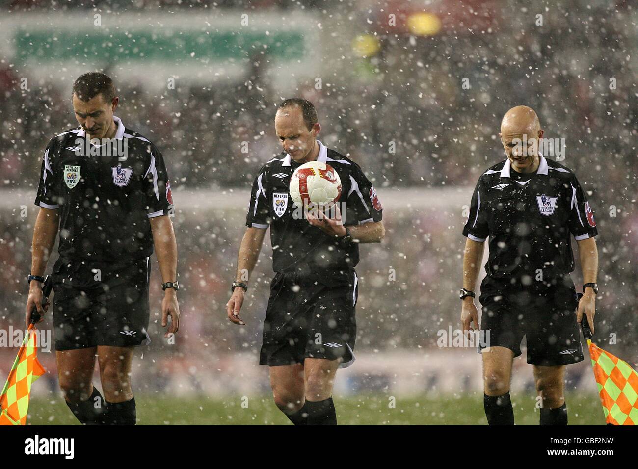 Football mid length half snow hi-res stock photography and images - Alamy