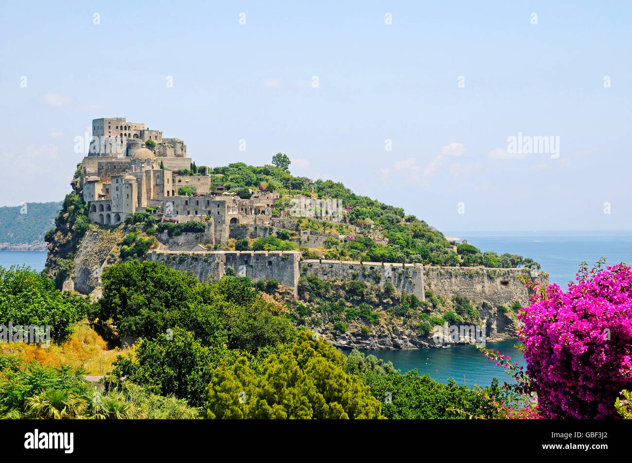 Castello Aragonese, castle, Ponte, Island of Ischia, Gulf of Naples, Campania, Italy Stock Photo ...