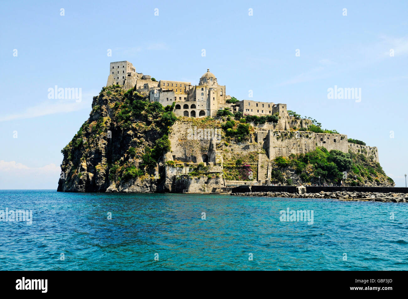 Castello Aragonese, castle, Ponte, Island of Ischia, Gulf of Naples, Campania, Italy Stock Photo ...