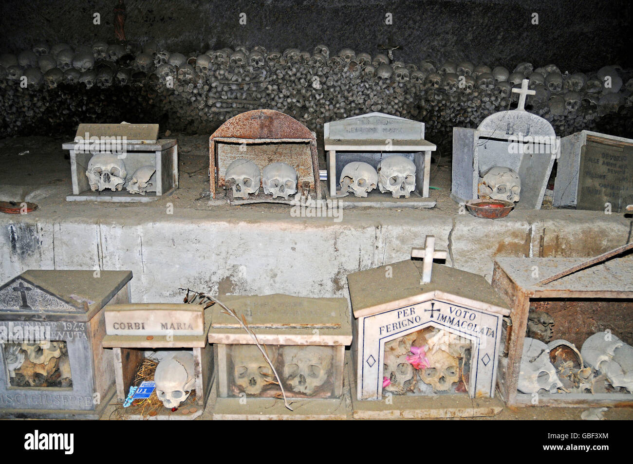 Fontanelle cemetery, historic cemetery, underground cave system, Naples ...