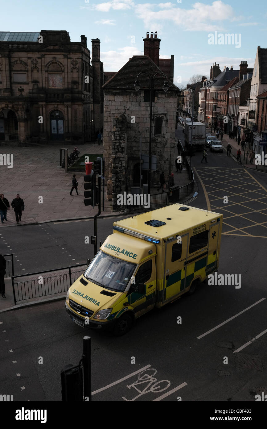 Yorkshire Ambulance service vehicle on emergency call out Stock Photo ...