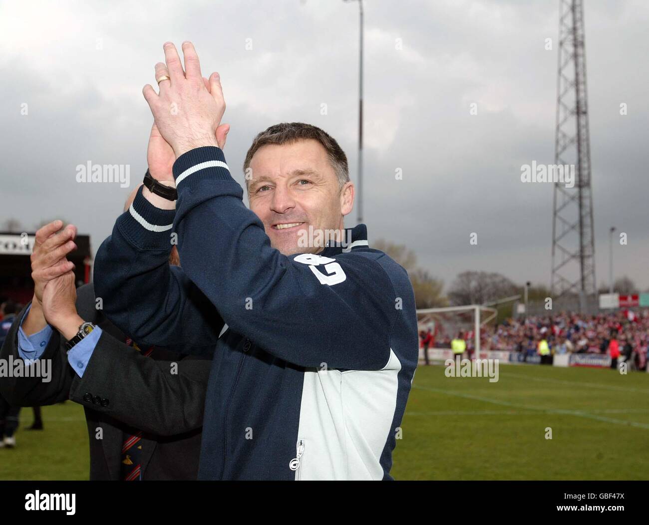 Donaster Rovers' manager Dave Penney looks a happy man after his team ...
