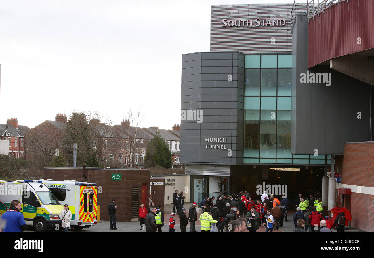 A general view of outside Old Trafford, Home of Manchester United prior ...