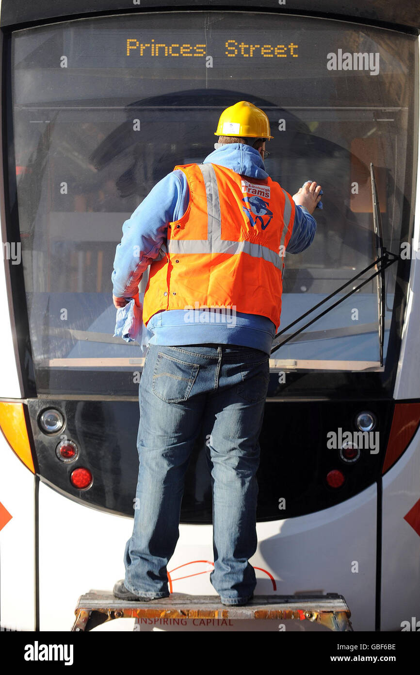 Edinburgh Tram project Stock Photo - Alamy