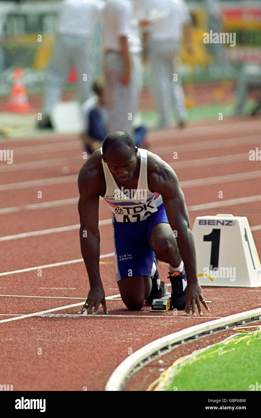 WORLD ATHLETICS CHAMPIONSHIPS STUTTGART. JOHN REGIS, GB. MENS 200m ...