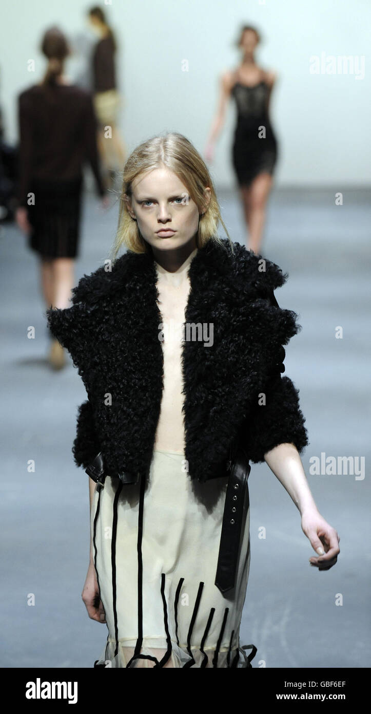 Models during the Christopher Kane show as part of London Fashion Week ...