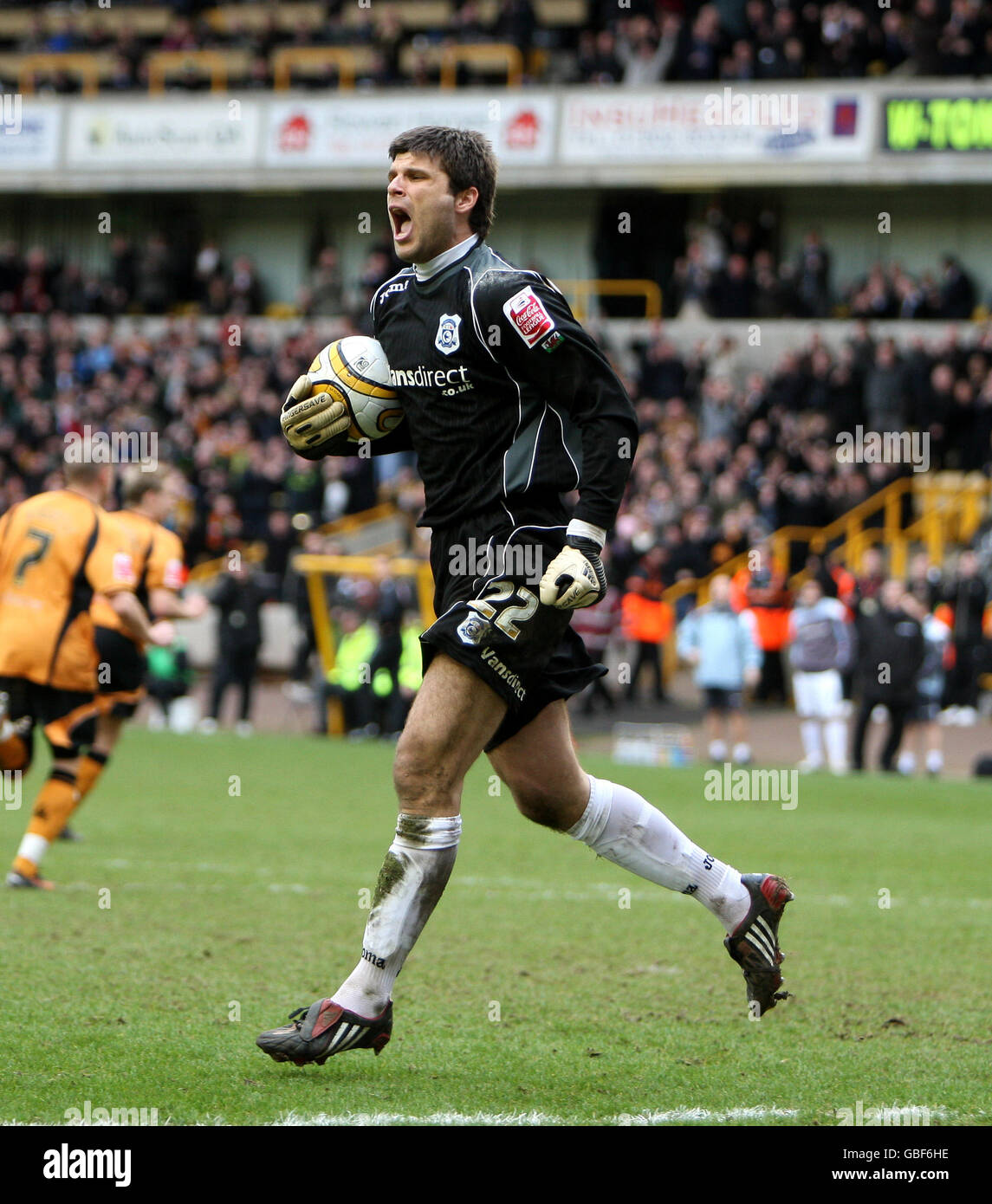 Cardiff City's goalkeeper Dimi Konstantopoulos protests after being ...