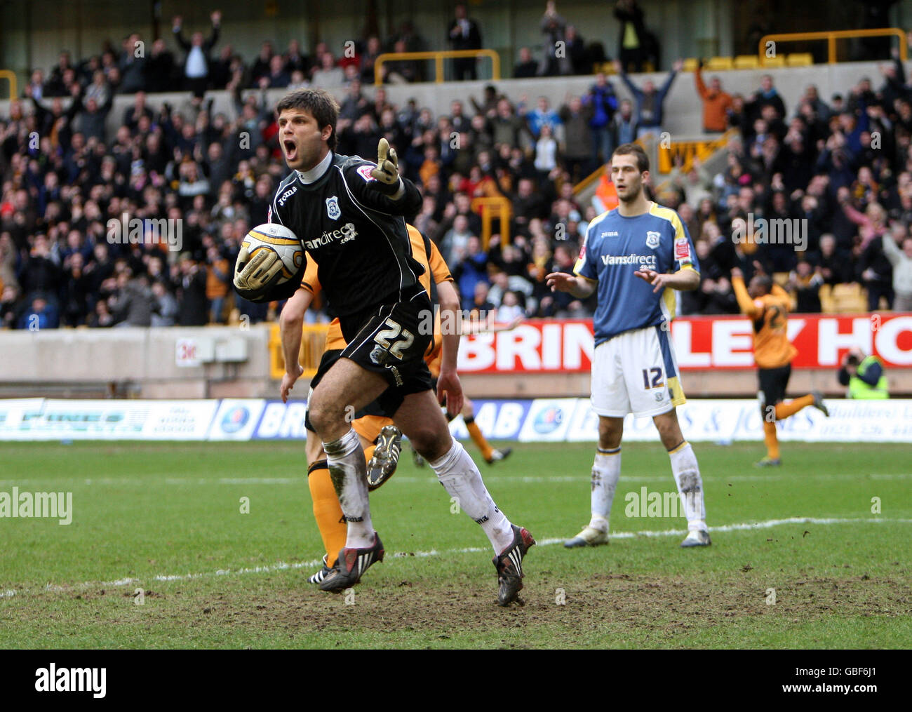 Cardiff City's goalkeeper Dimi Konstantopoulos protests after being ...