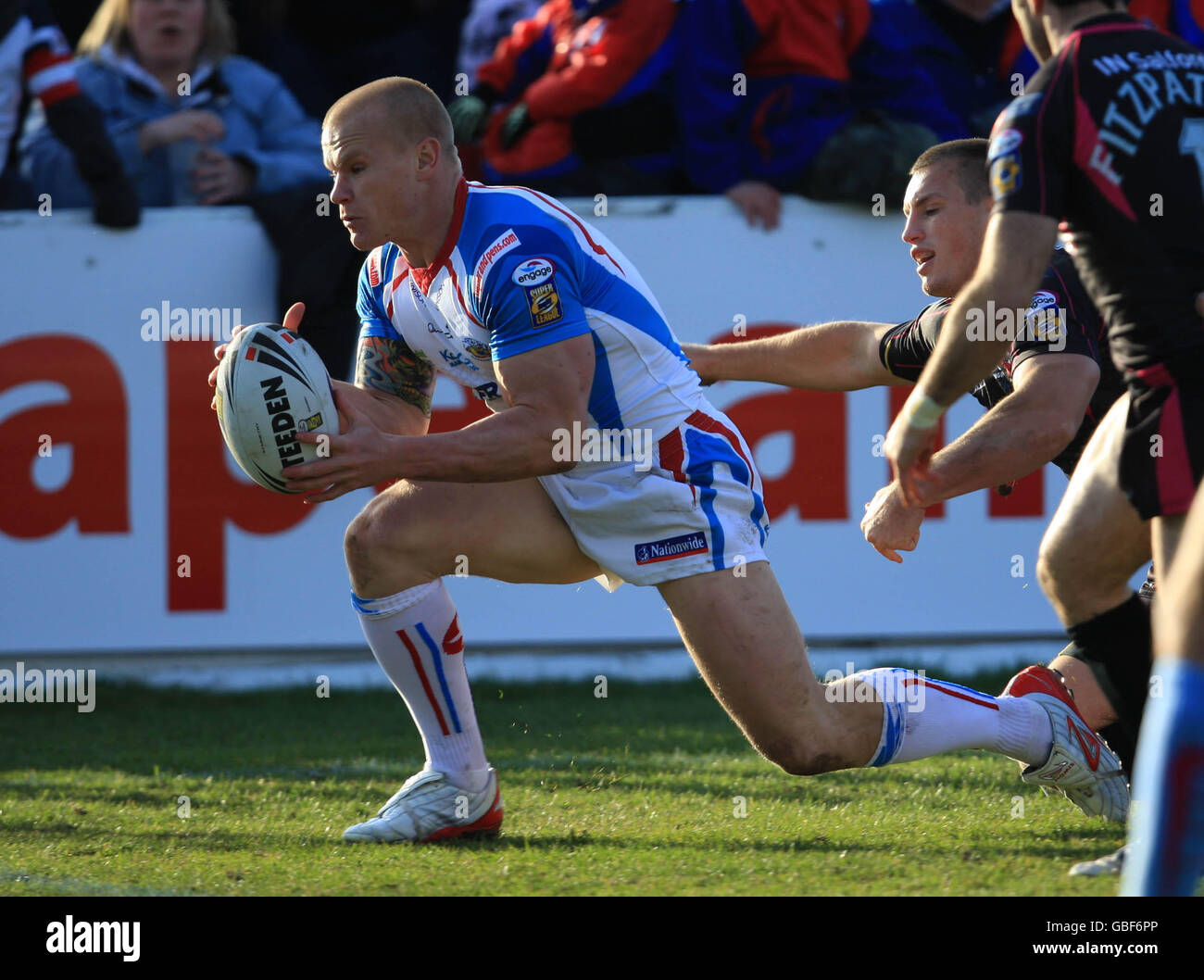 Wakefield Wildcats' Damien Blanch scores the first try of the game ...