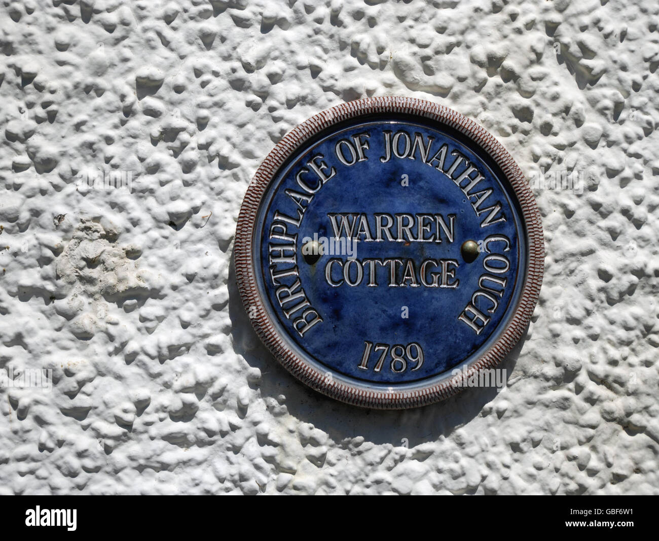 Plaque in Polperro, Cornwall, birthplace of naturalist Jonathan Couch ...