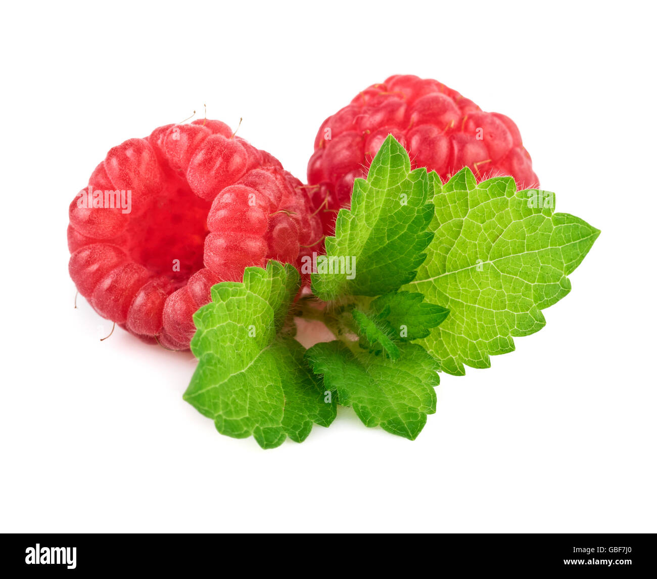 raspberry with mint leaf Stock Photo - Alamy