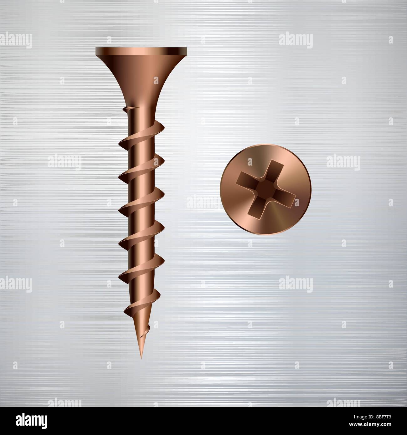 screw on a metal background Stock Vector Image & Art - Alamy