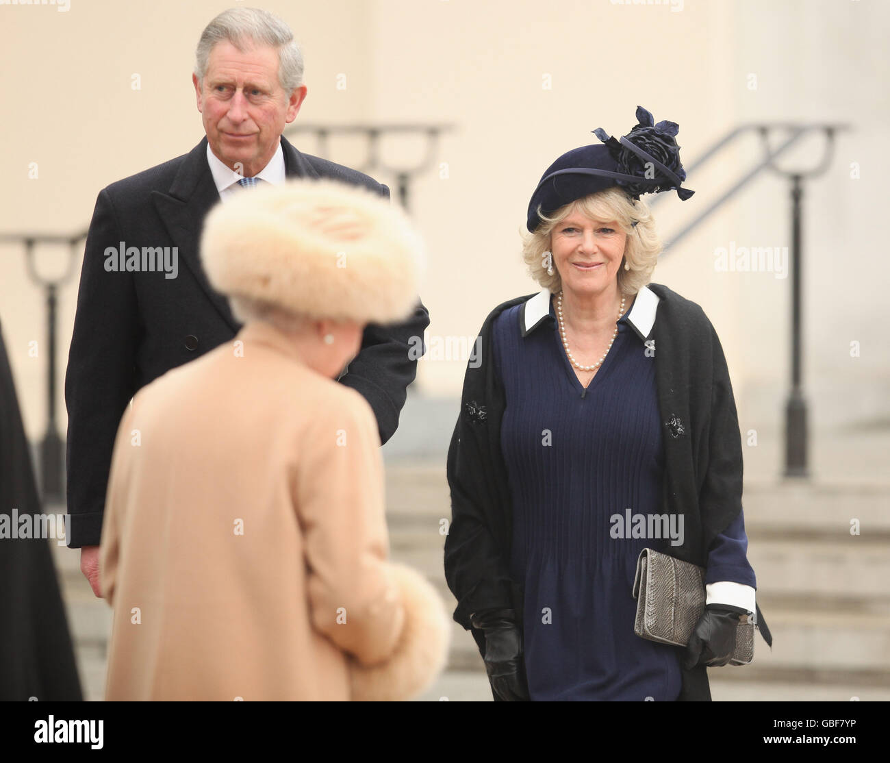 (Left to right) The Prince of Wales, Britain's Queen Elizabeth II and ...