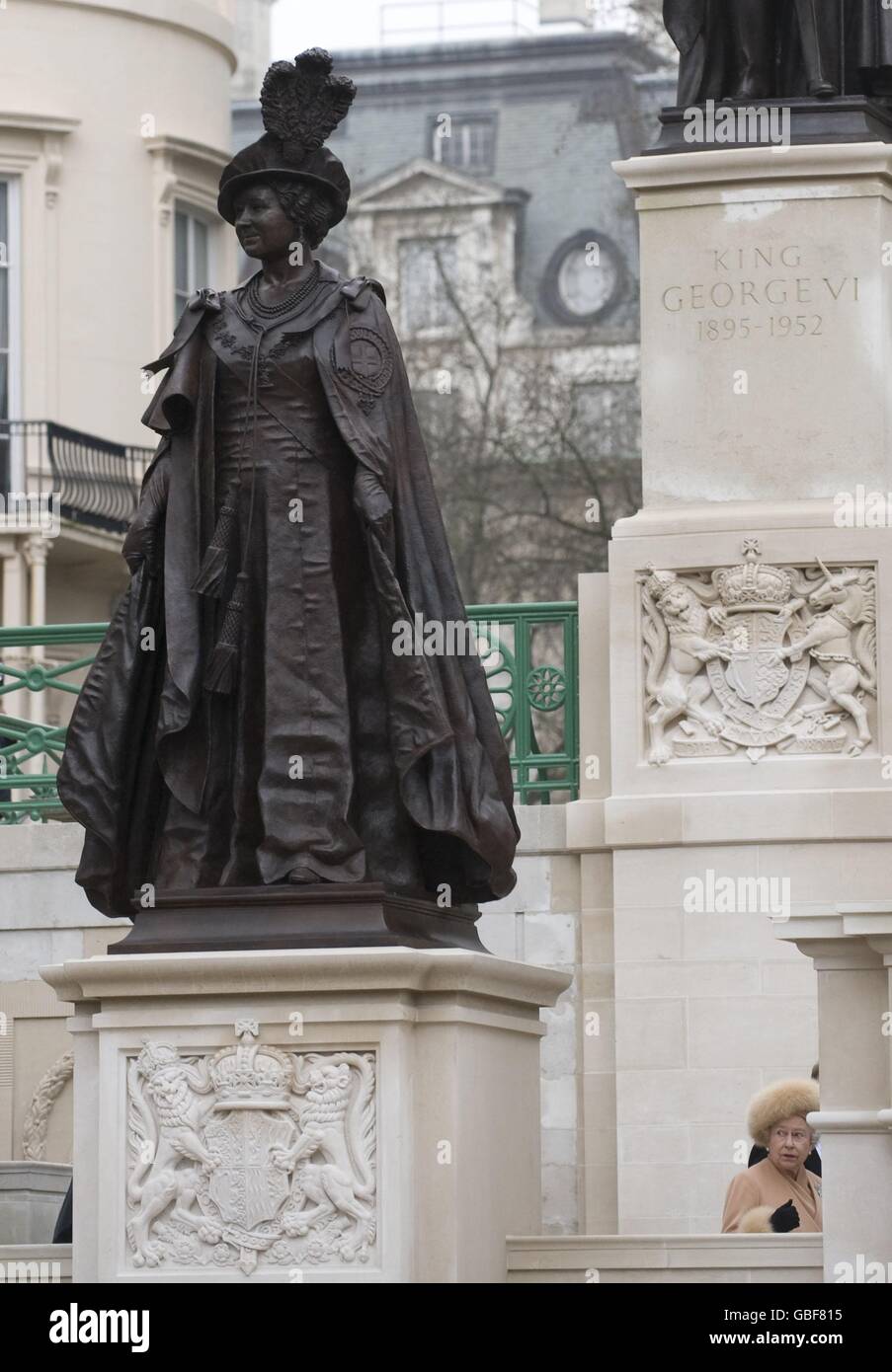 The unveiling of a memorial to the Queen Mother in The Mall in central ...