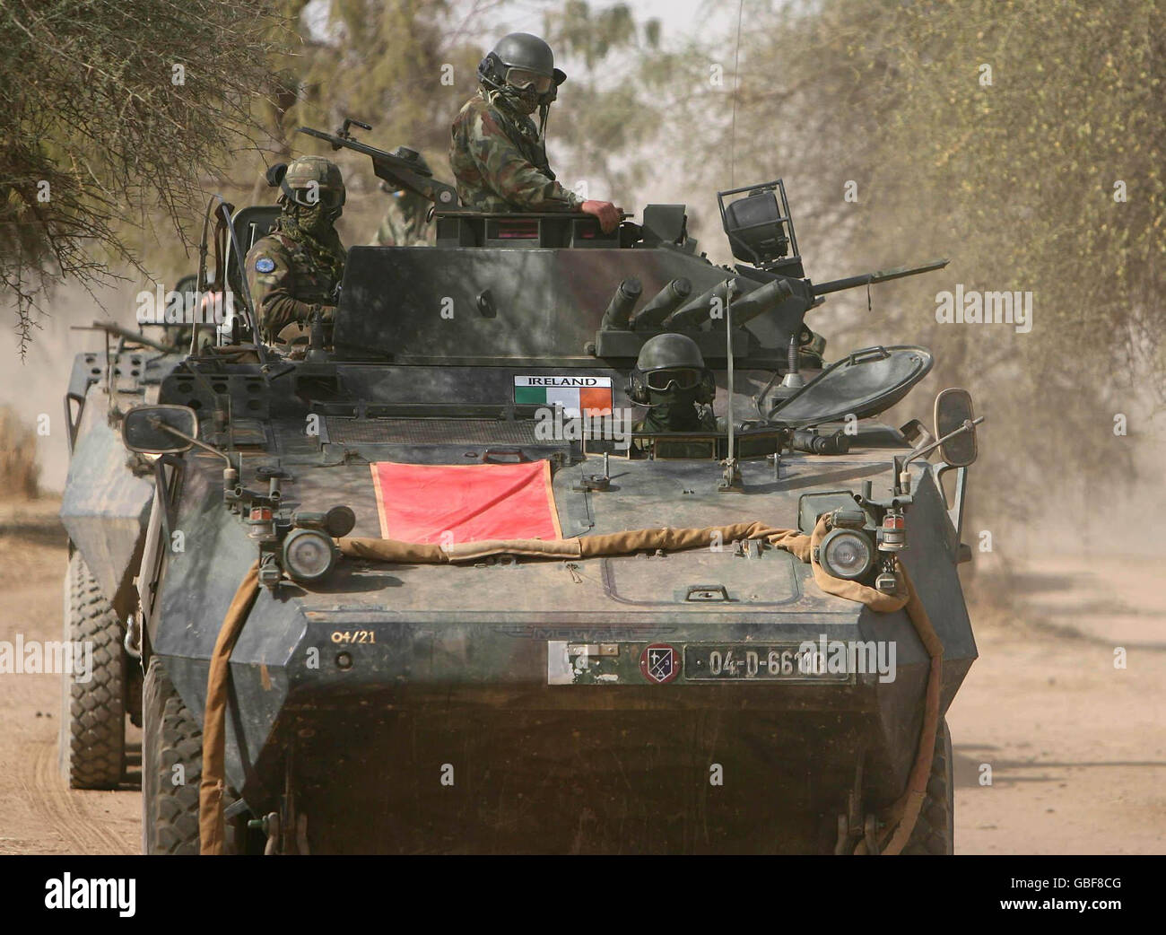 Members of the Irish Defence forces, the 99th Infantry battalion, on a ...