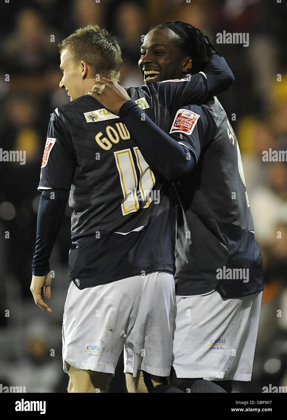 Swansea City's Jason Scotland (right) celebrates with team mate Mark ...