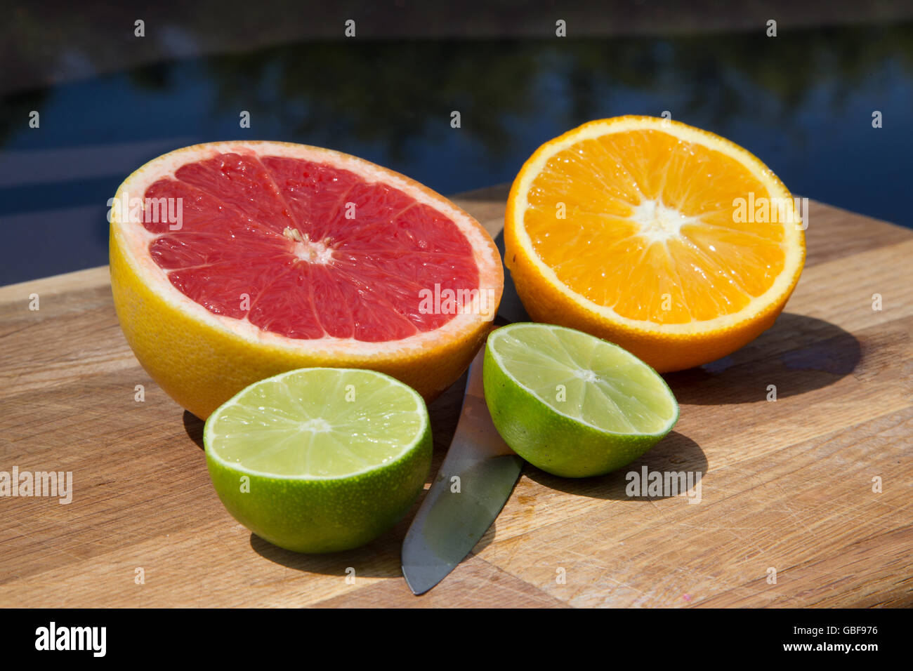 Summer sunshine fruits Stock Photo - Alamy