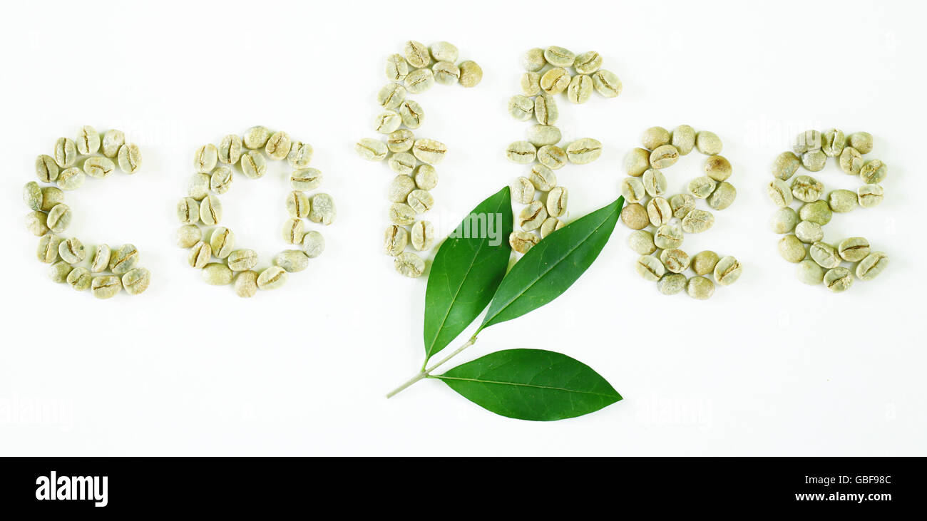 natural organic green coffee beans, healthy food Stock Photo - Alamy