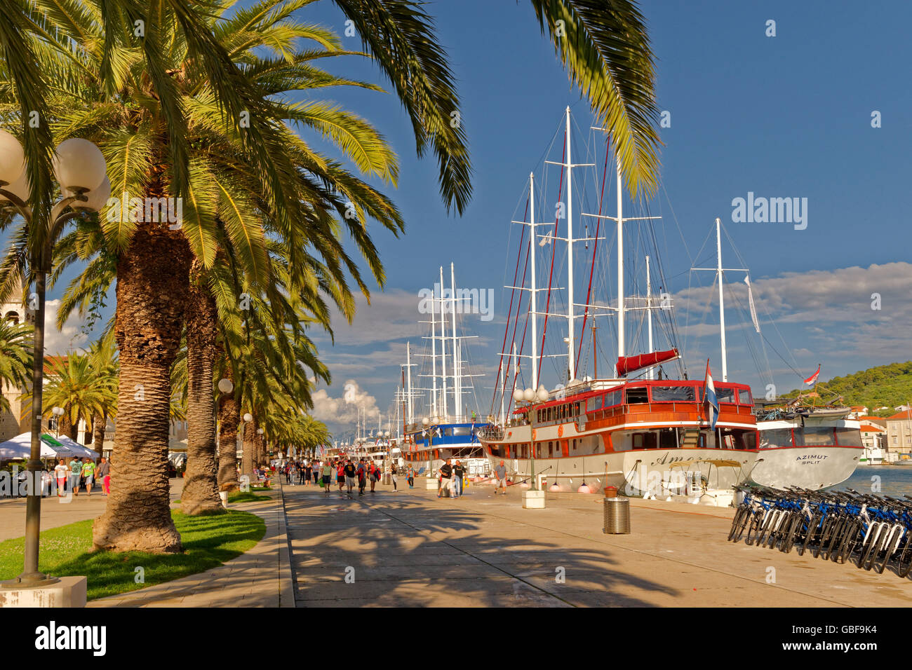 Waterfront promenade of Trogir, near Split in Croatia Stock Photo - Alamy