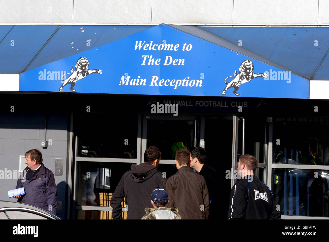 A general view of the Reception entrance at The New Den Stock Photo - Alamy