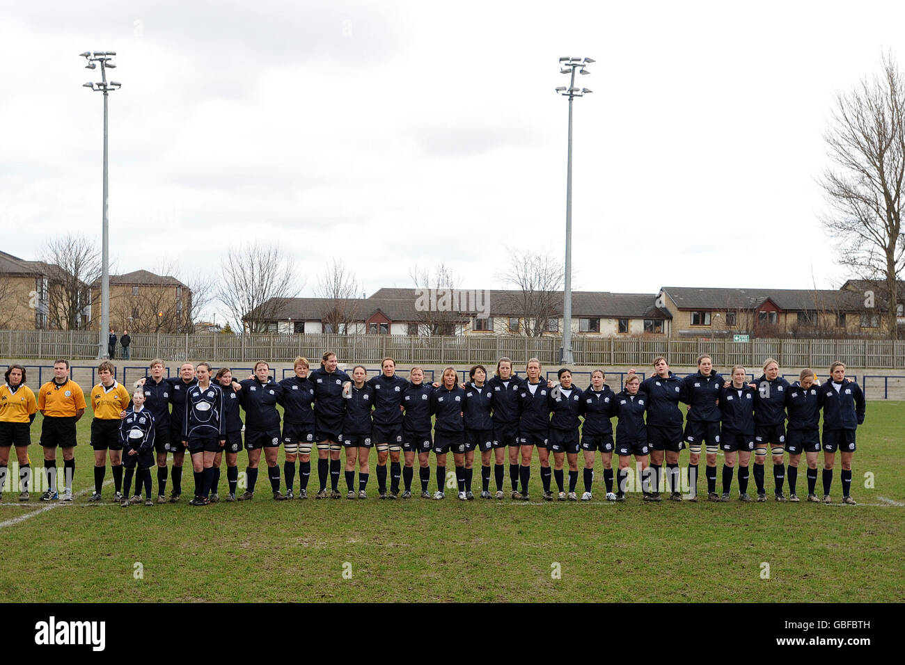 The Scotland Womens team line up prior to the Womens 6 Nations ...