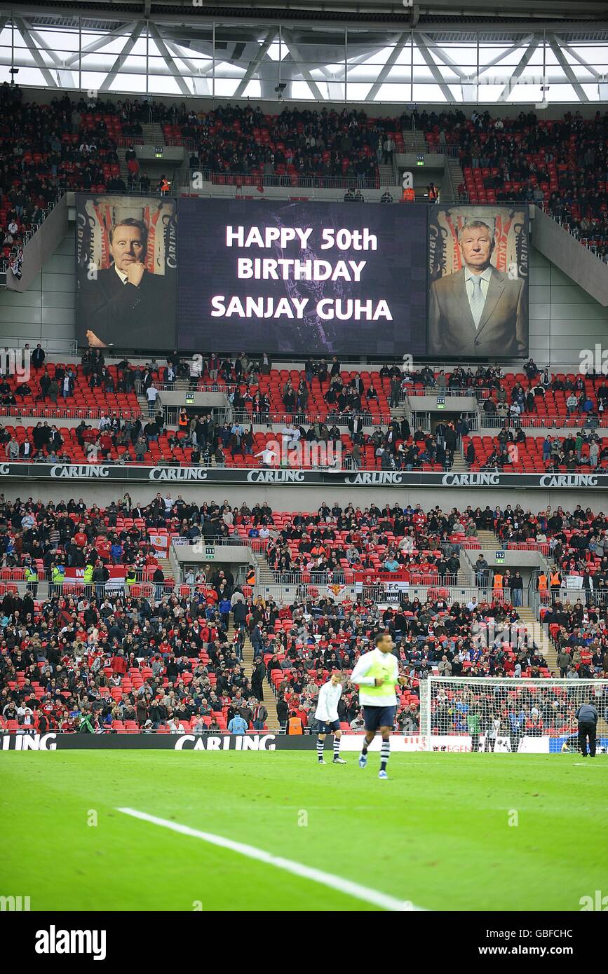 The big screen reads happy 50th birthday sanjay guha hi-res stock ...