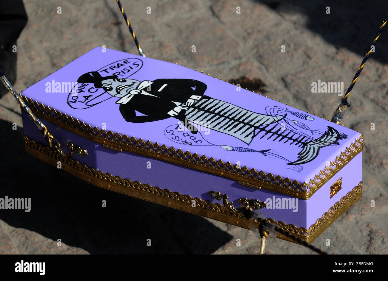 General view of a small coffin which is part of the Burial of the ...