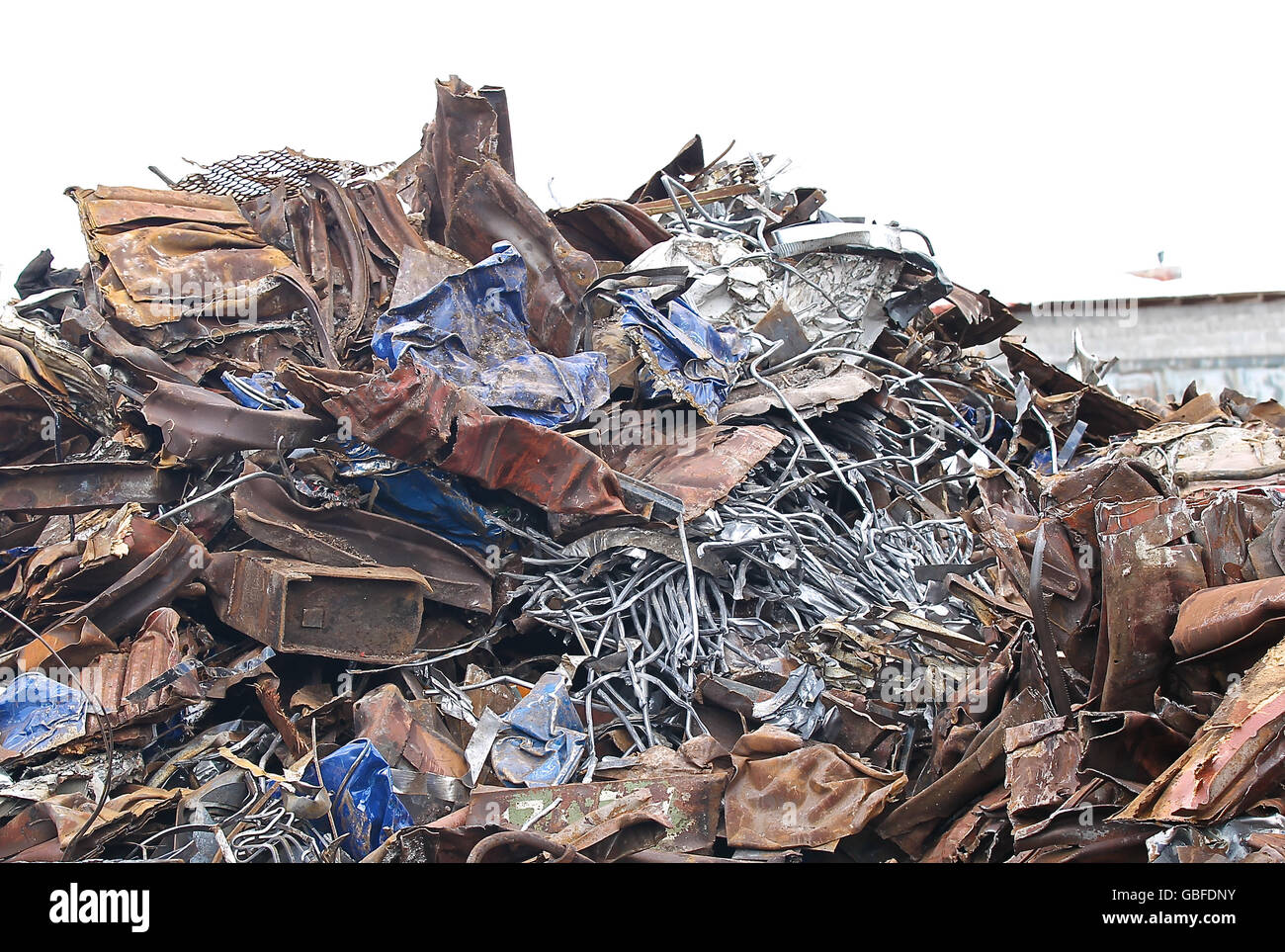 large pile of scrap metal for further processing Stock Photo - Alamy