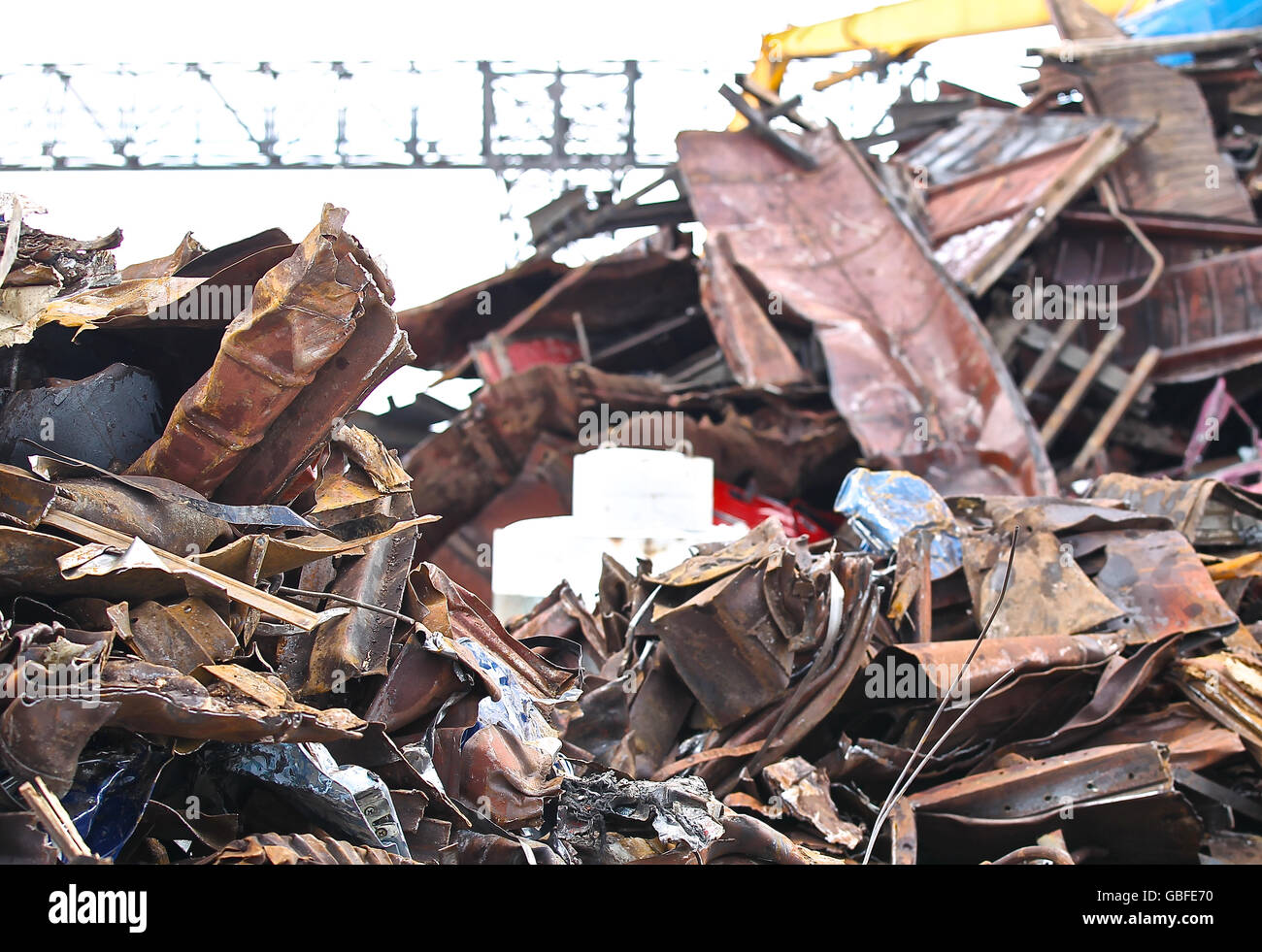 large pile of scrap metal for further processing Stock Photo - Alamy
