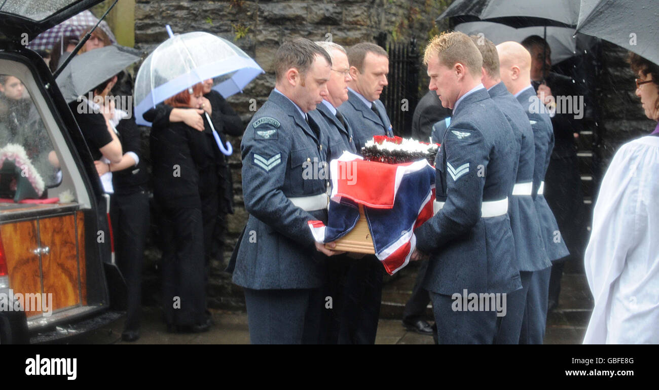 Air crash funerals. Coffin of Nikkita Walters is carried from St David ...