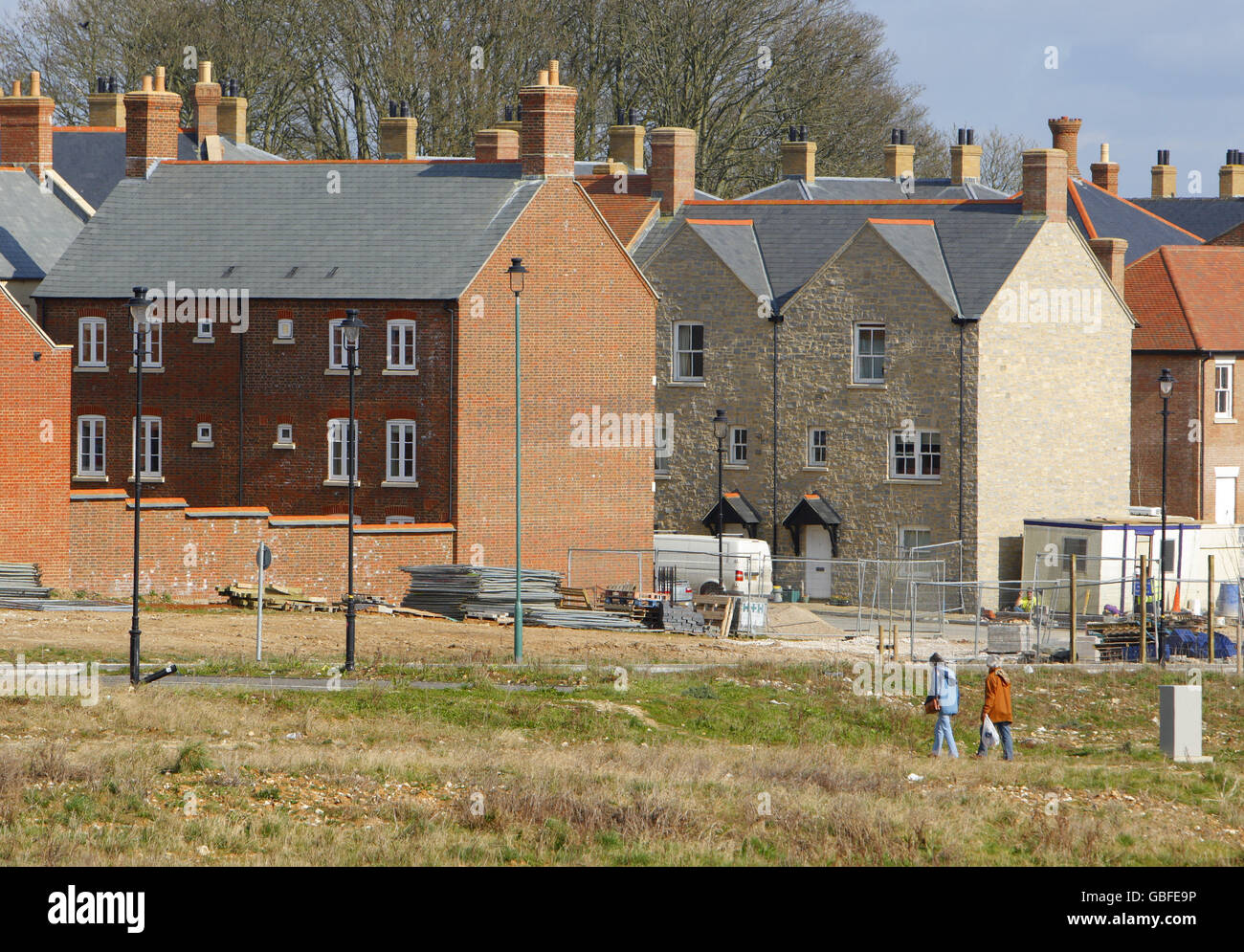 General view of Poundbury, the urban extension of Dorchester in Dorset ...