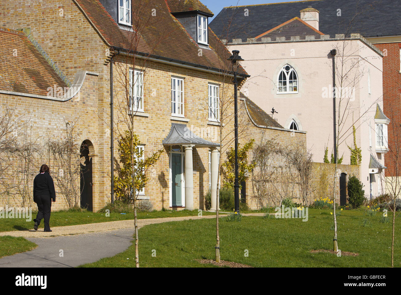 General view of Poundbury, the urban extension of Dorchester in Dorset ...