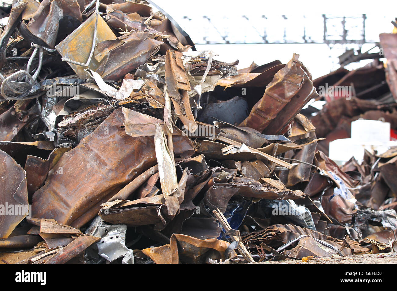 large pile of scrap metal for further processing Stock Photo - Alamy