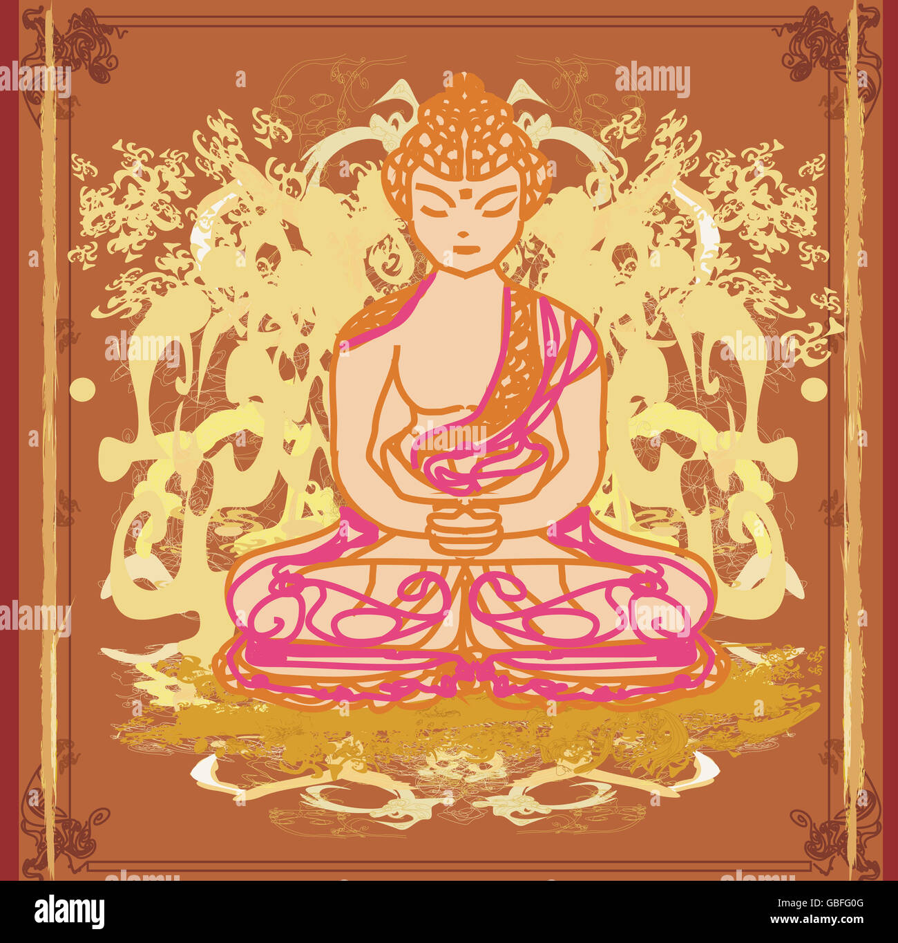 Vector of Chinese Traditional Artistic Buddhism Pattern Stock Photo - Alamy