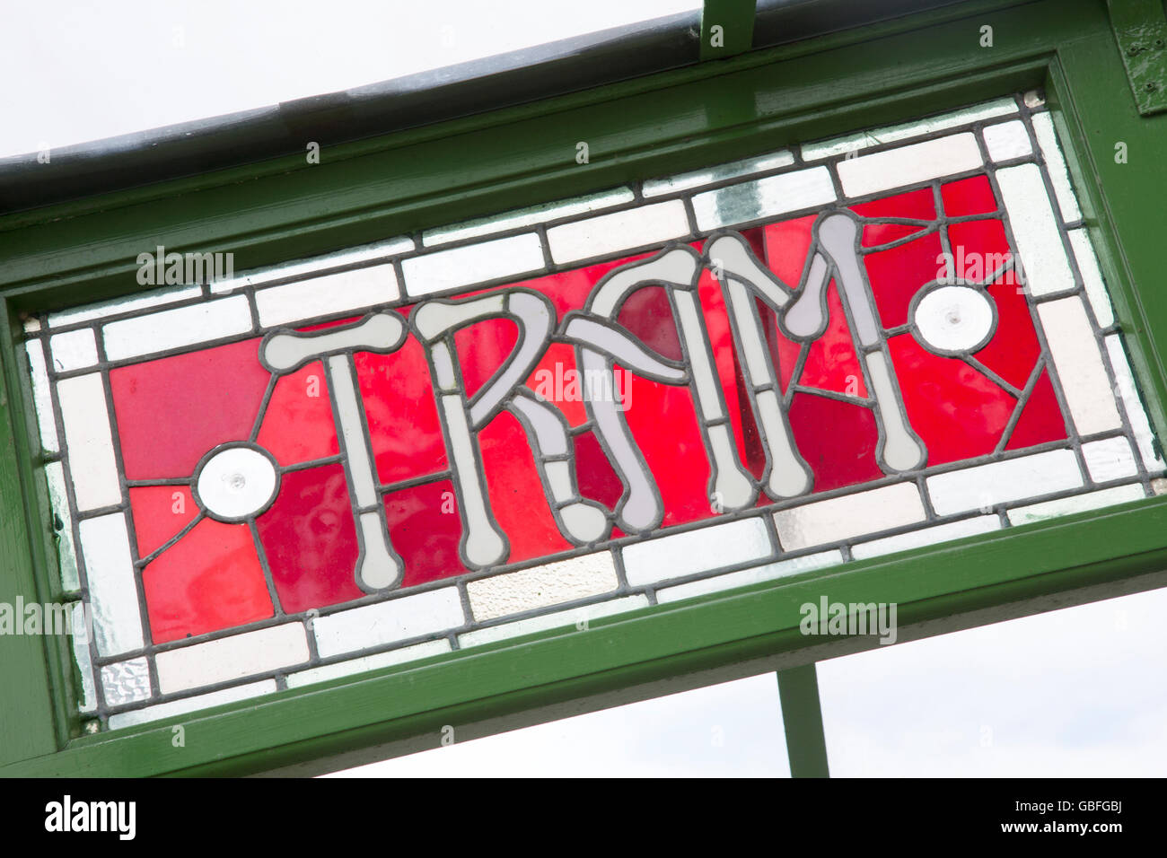 Tram and sign hi-res stock photography and images - Alamy
