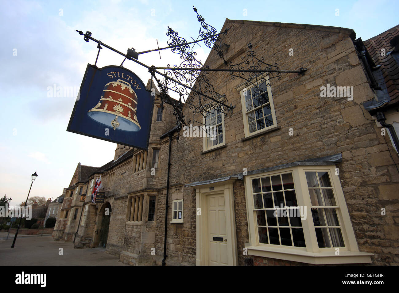 Cambridge Views. A general view of The Bell Inn, Stilton Stock Photo ...