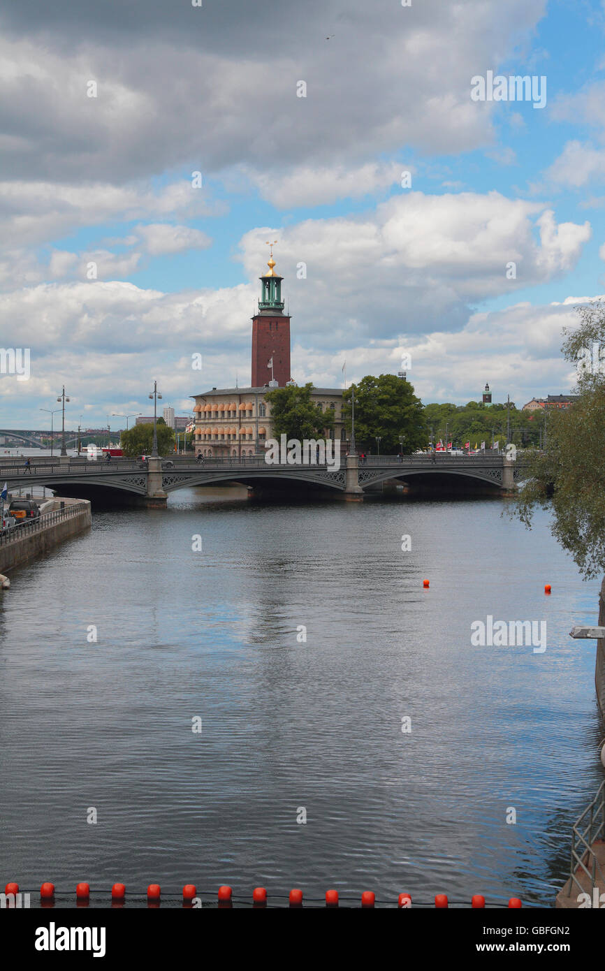 Channel and bridge. Stockholm, Sweden Stock Photo - Alamy