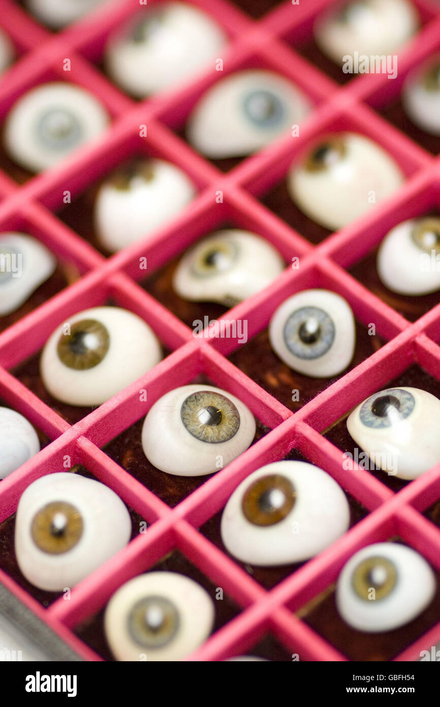 Glass eyes are photographed in the Science Museum object store in ...