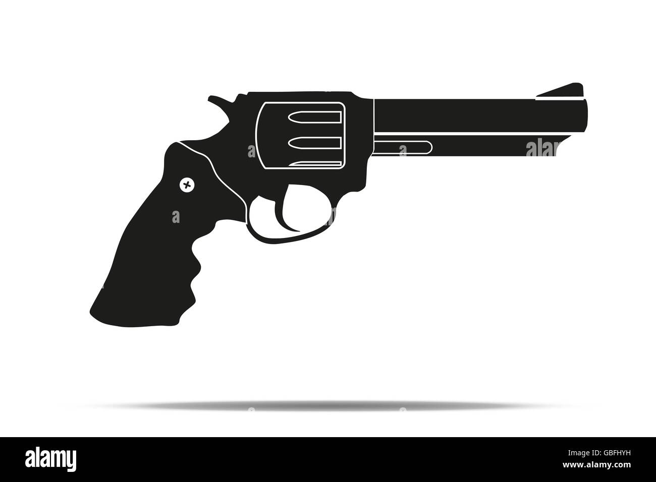 Silhouette simple symbol of revolver. Vector Illustration Stock Vector ...