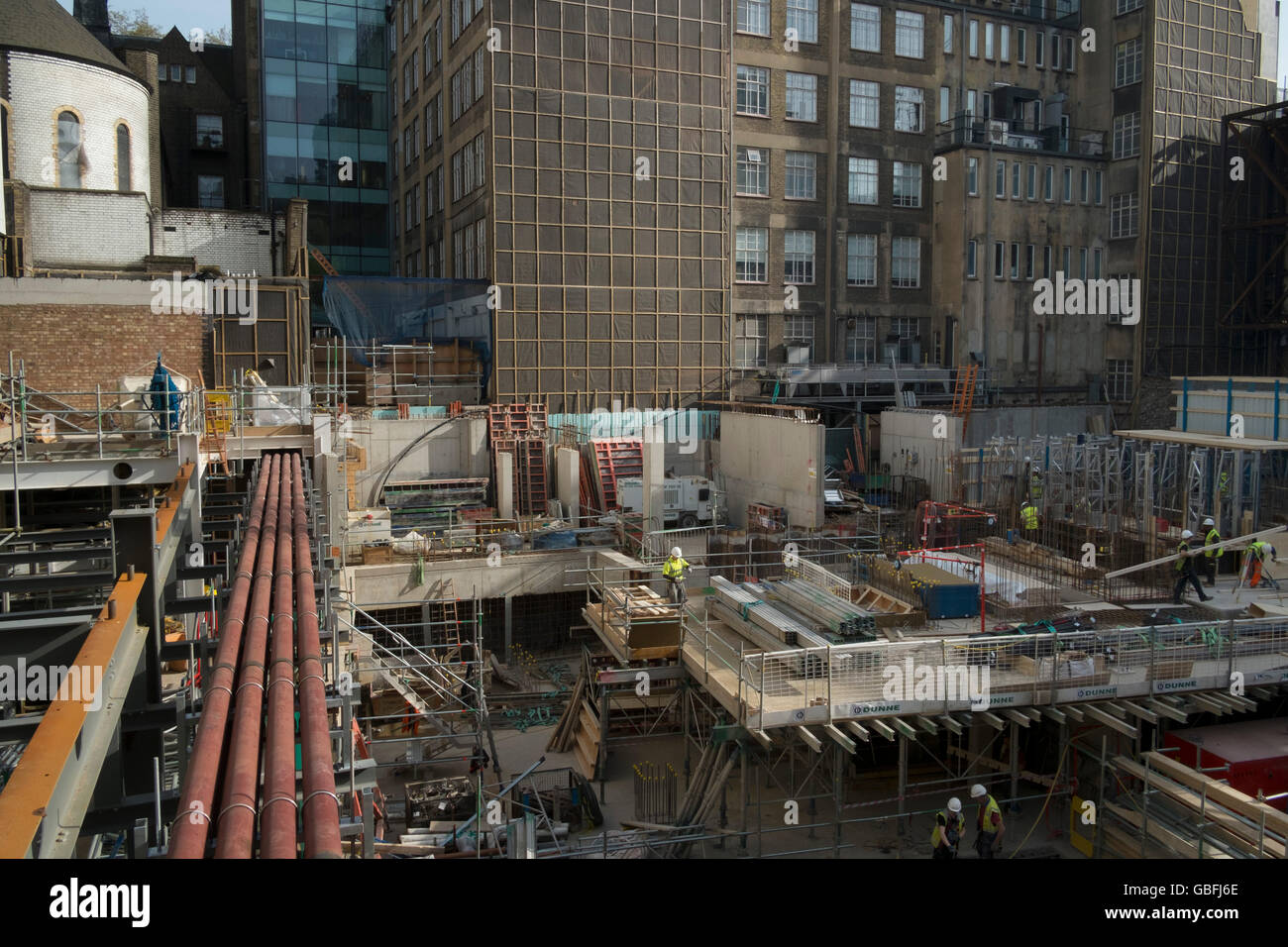 Crossrail construction site as the transport development project which ...