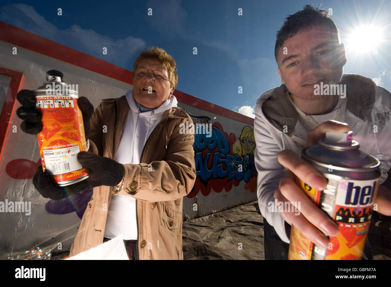 'Gran-fitti' artists Brenda Harman and Craig Stevenson, members of ...
