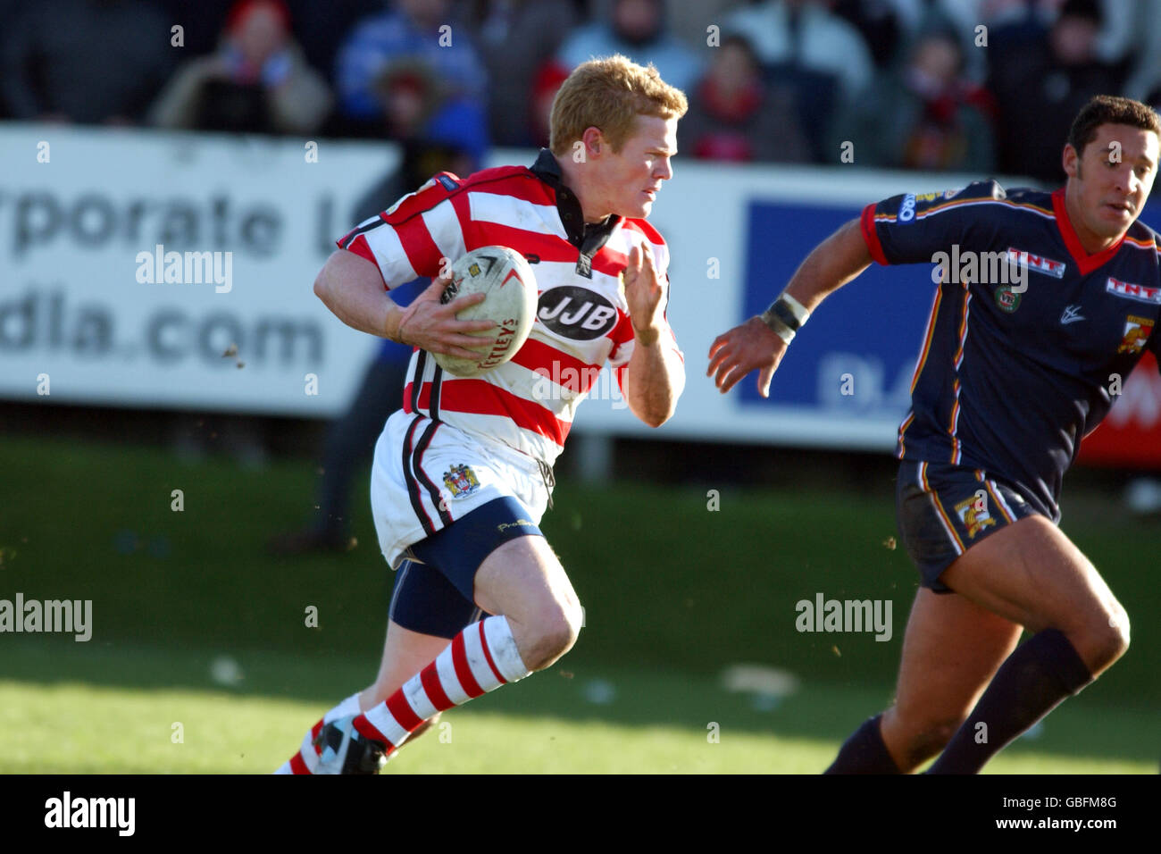 Rugby League - Friendly - Wigan Warriors v London Broncos. Brett Dallas ...